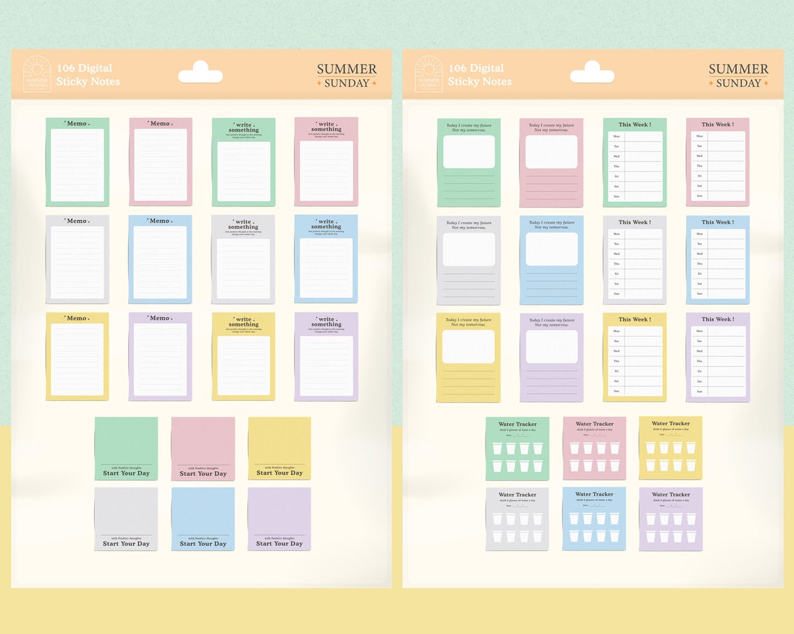 126 Digital Sticky Notes for Goodnotes and Notability - Precropped ...