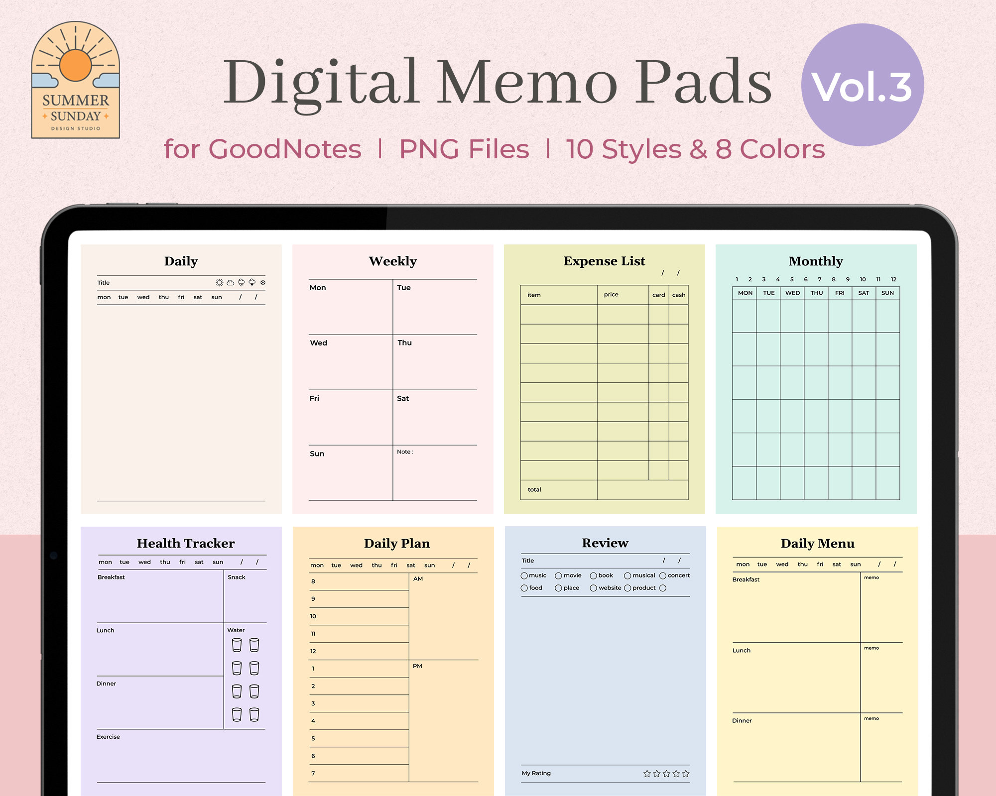 80 Digital Memo Pads for Goodnotes Notability Noteshelf | Etsy