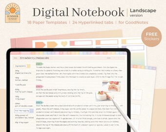 24 Tab Hyperlinked Pastel Digital Notebook for Goodnotes | Etsy