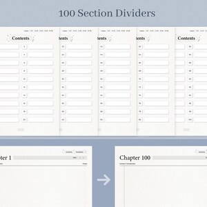 100-tab Hyperlinked Digital Notebook: Portrait Planner for Goodnotes ...