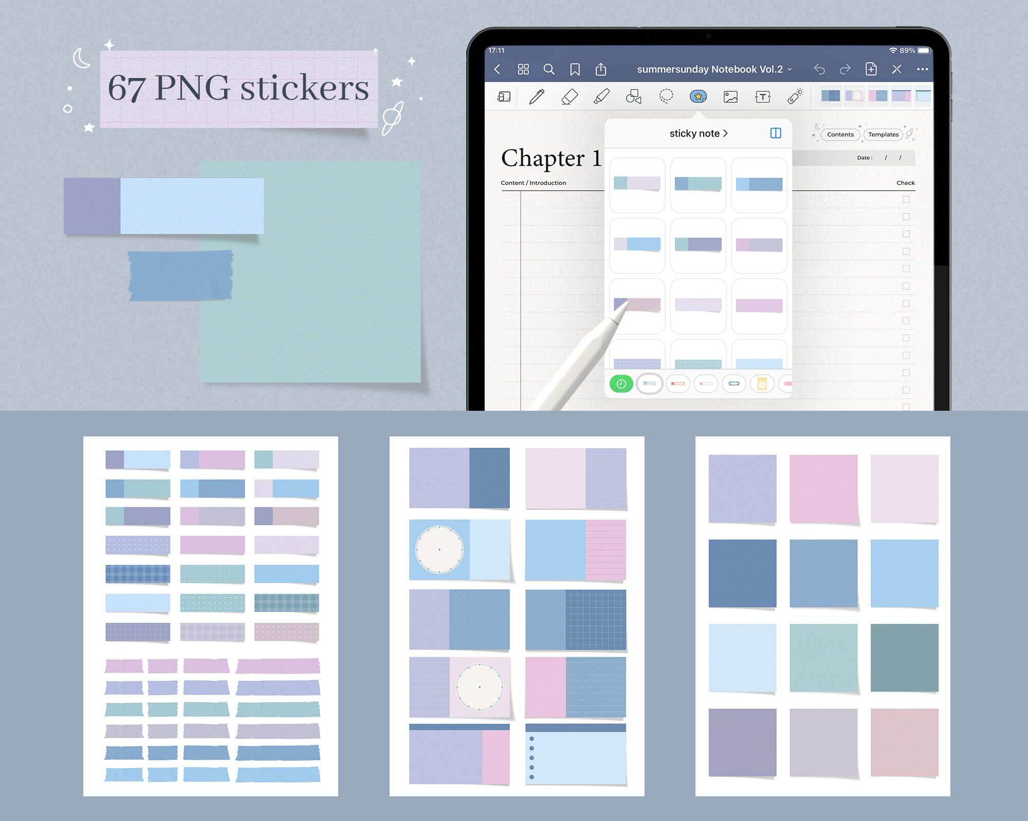 100-tab Hyperlinked Digital Notebook: Portrait Planner for Goodnotes ...