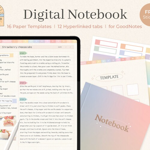 24 Tab Hyperlinked Pastel Digital Notebook for Goodnotes - Etsy