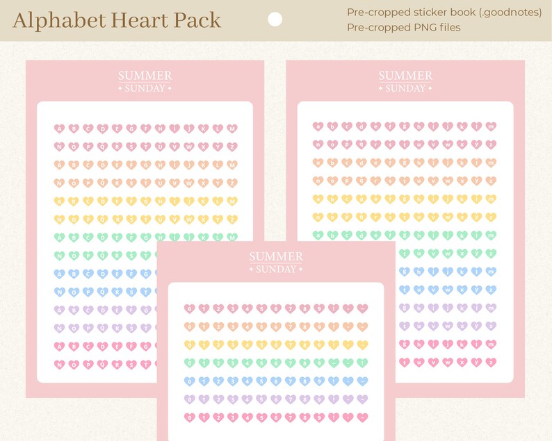 Digital Alphabet Stickers PNG Pre-cropped for Goodnotes - Etsy