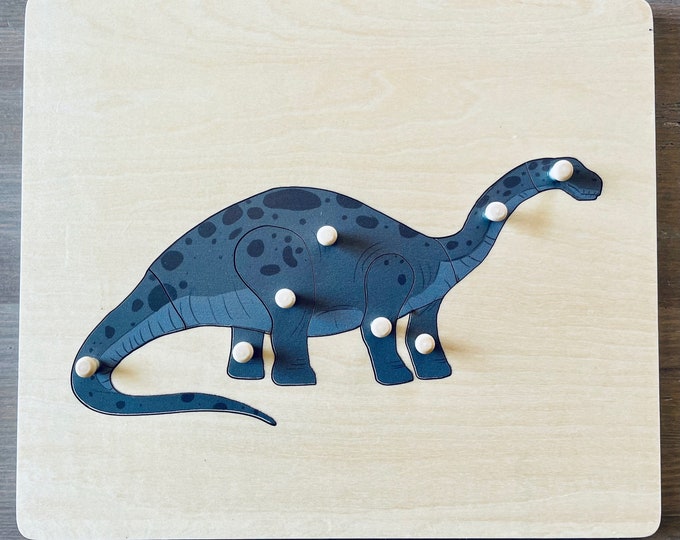 Montessori Inspired Brontosaurus Peg Puzzle - Etsy