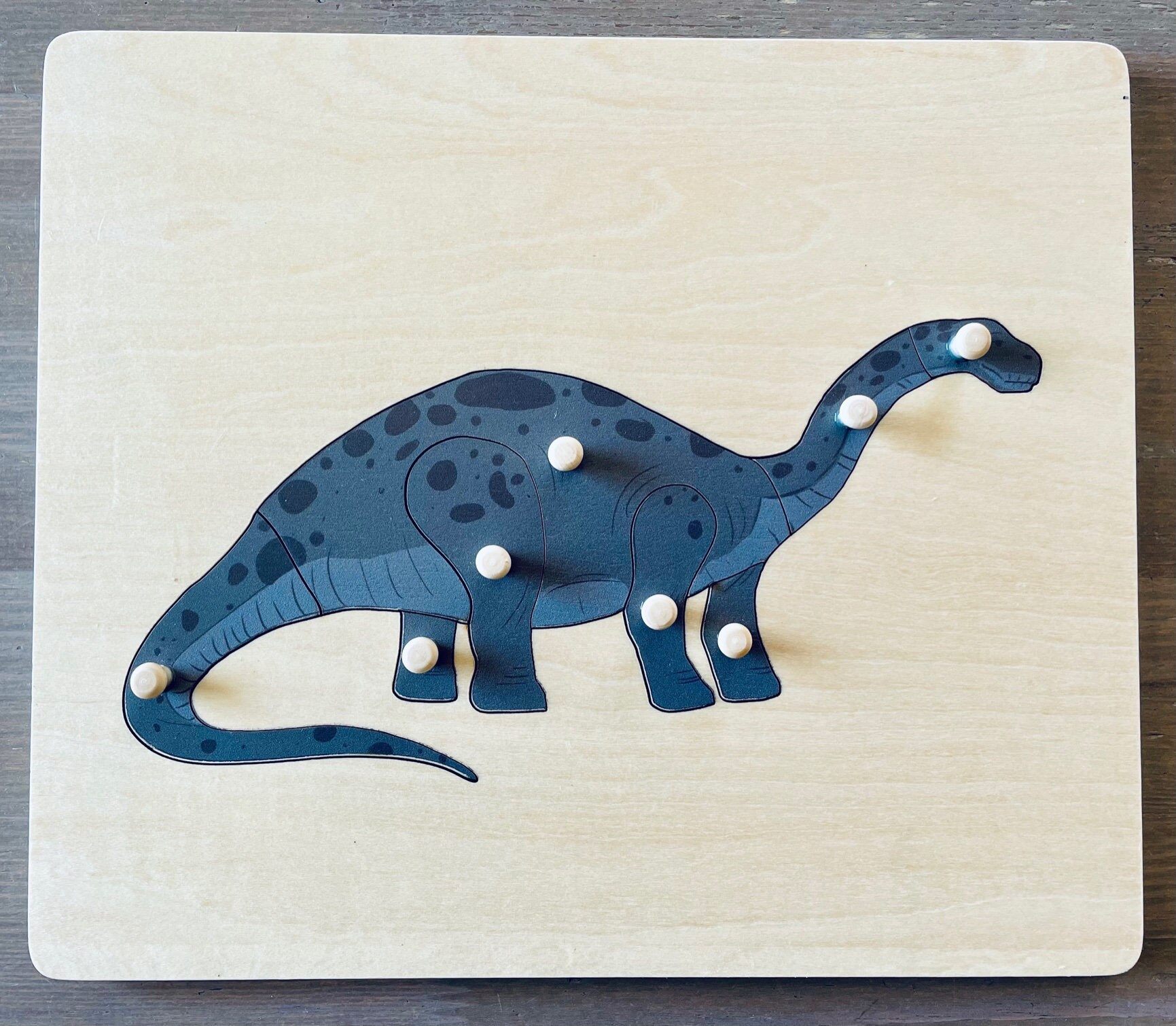 Montessori Inspired Brontosaurus Peg Puzzle - Etsy