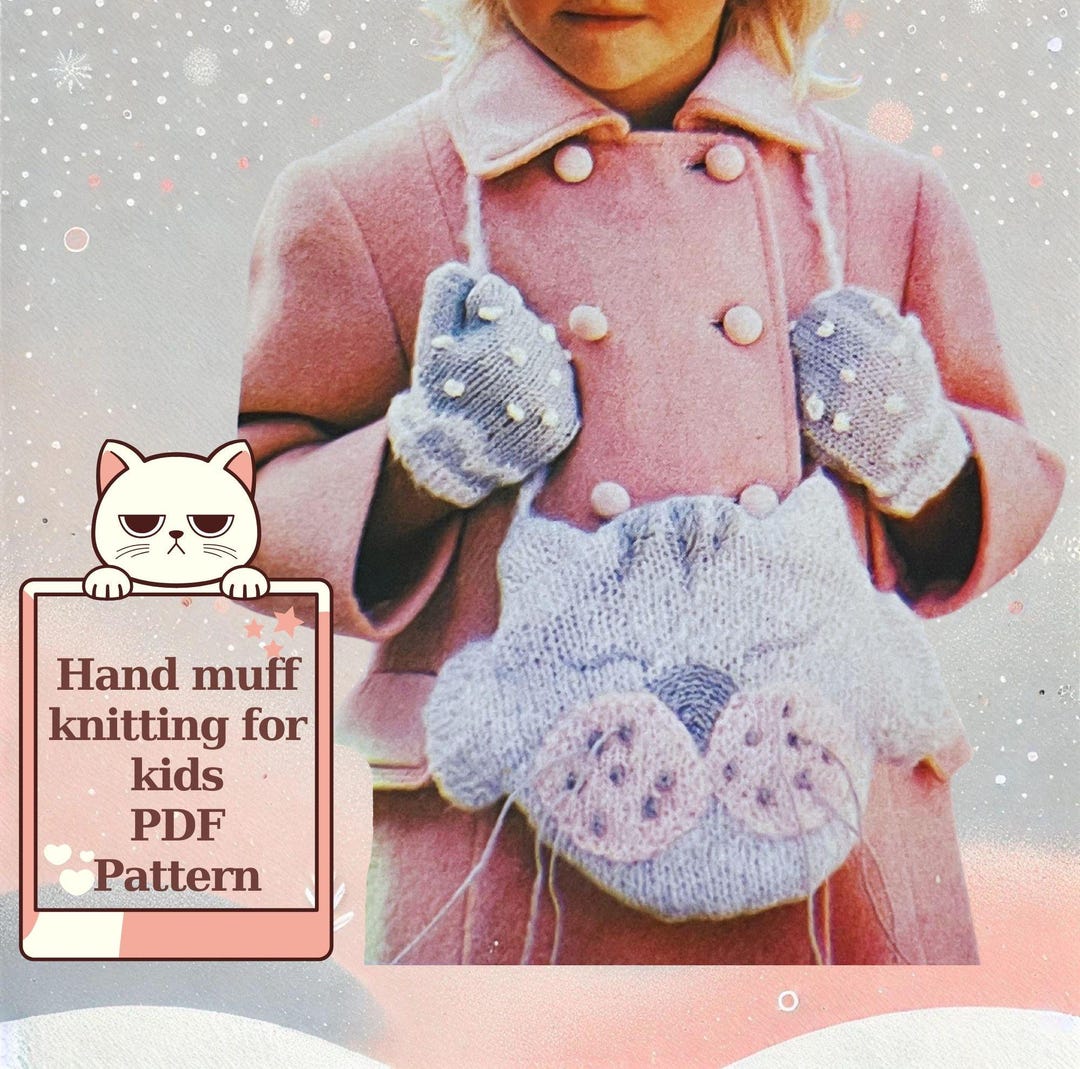 Cat Hand Muff Cat Gift, Glove for Kids, Handmade Knitted, Cute Hand ...