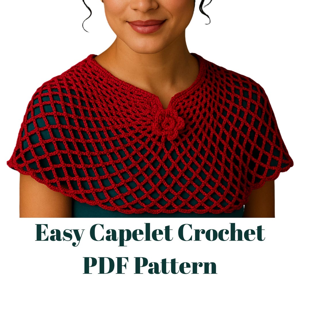 Easy Crochet Capelet Pattern PDF, Elegant Lace Shoulder Wrap, Woman's ...