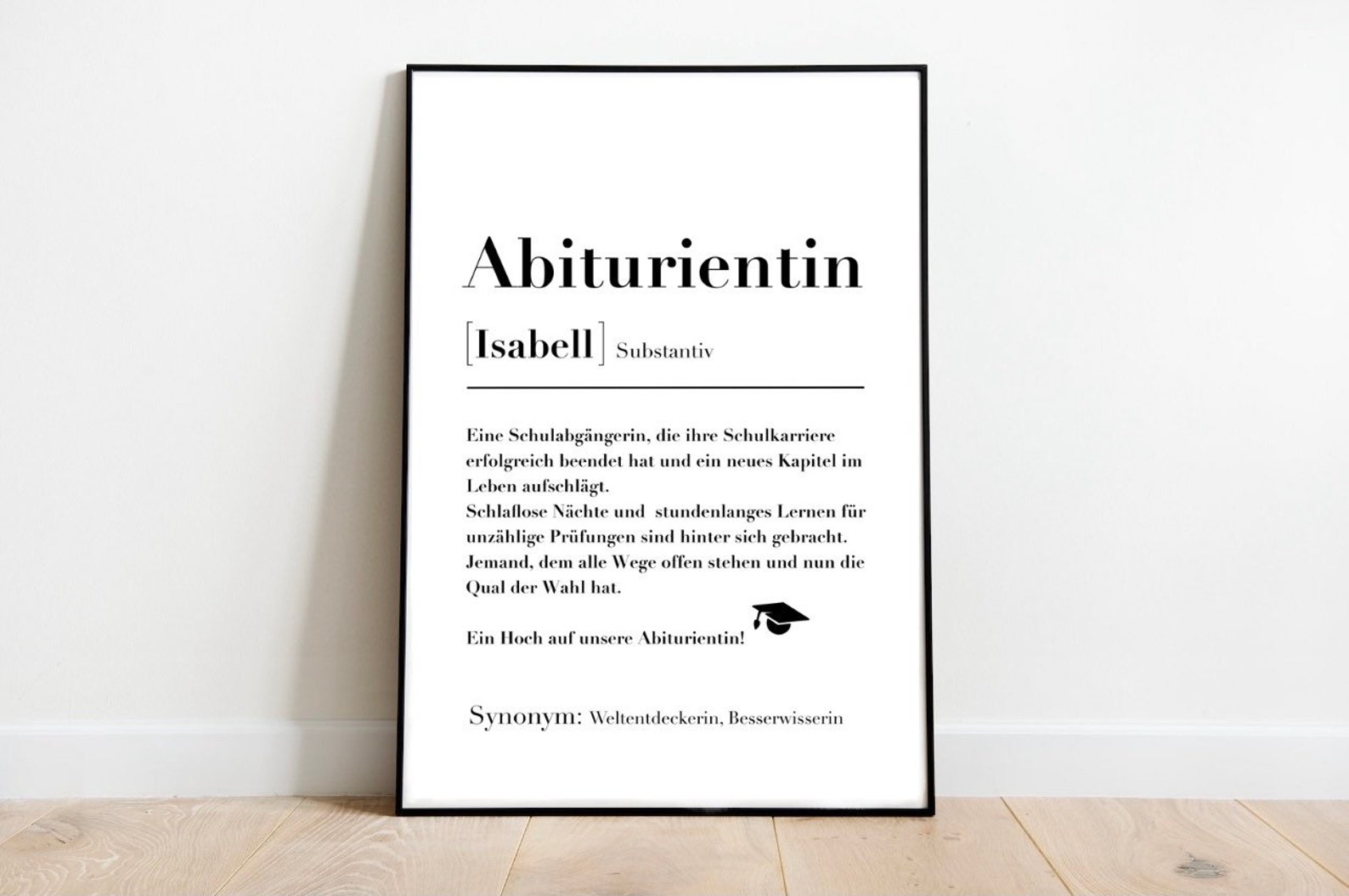 Personalisiertes Poster - Abiturientin Definition, Definitionsposter ...