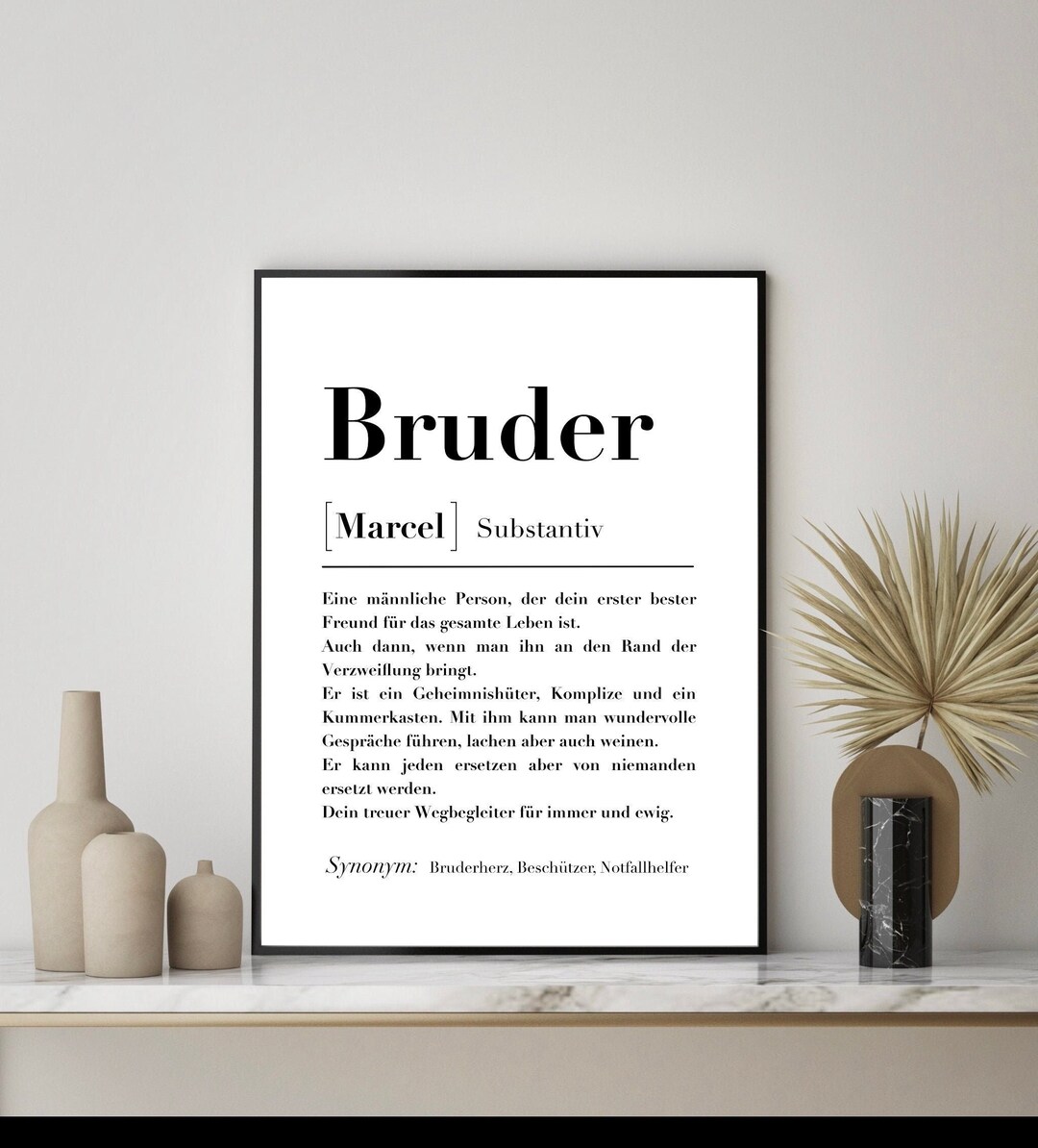Personalized Poster Brother Definition, Brother Gift, Definition Poster ...