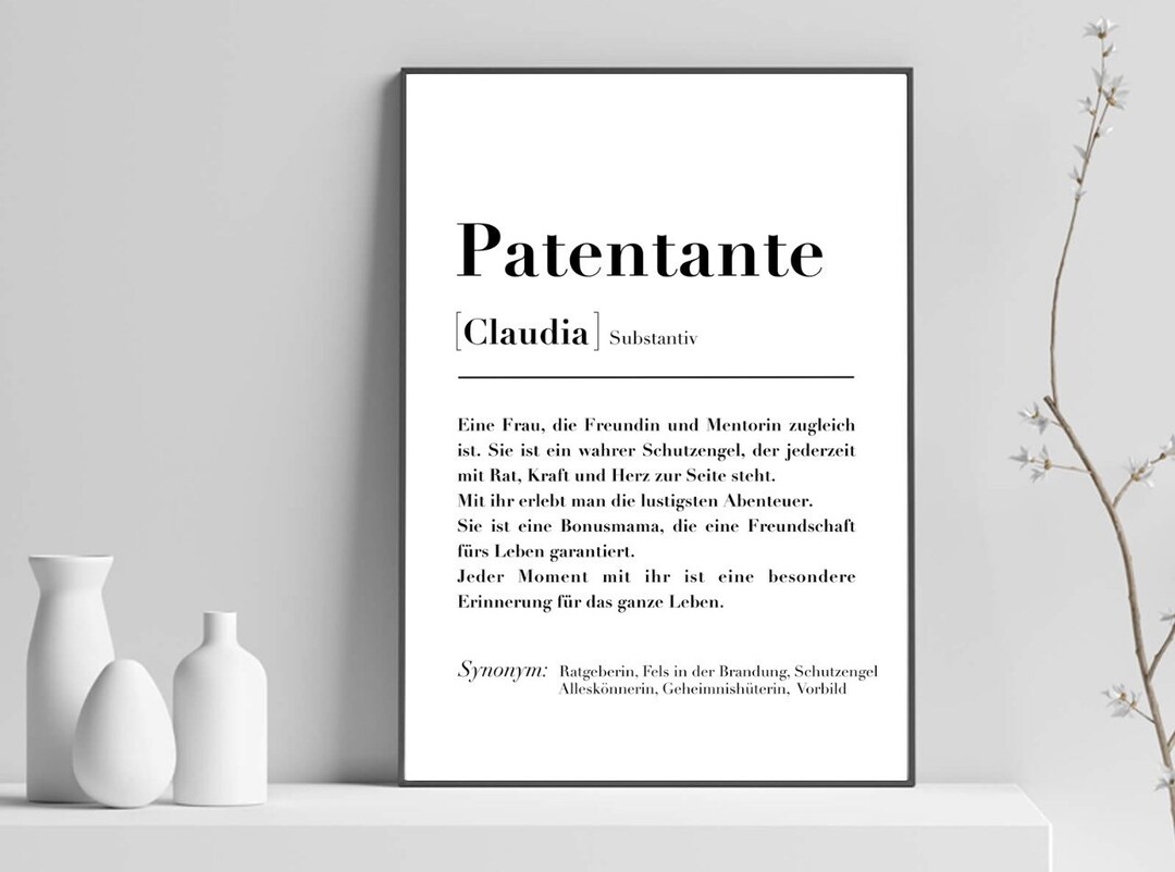 Personalized Poster Godmother Definition, Godfather Gift, Definition ...