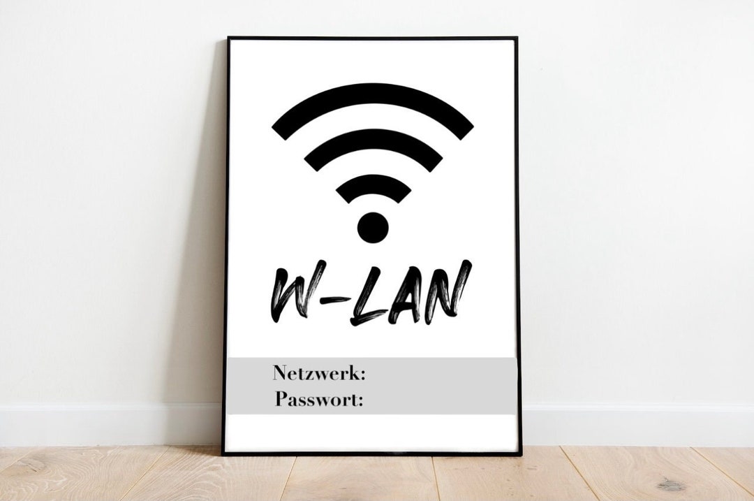 Personalized Poster - Wifi Poster Wi-fi With Network and Password ...