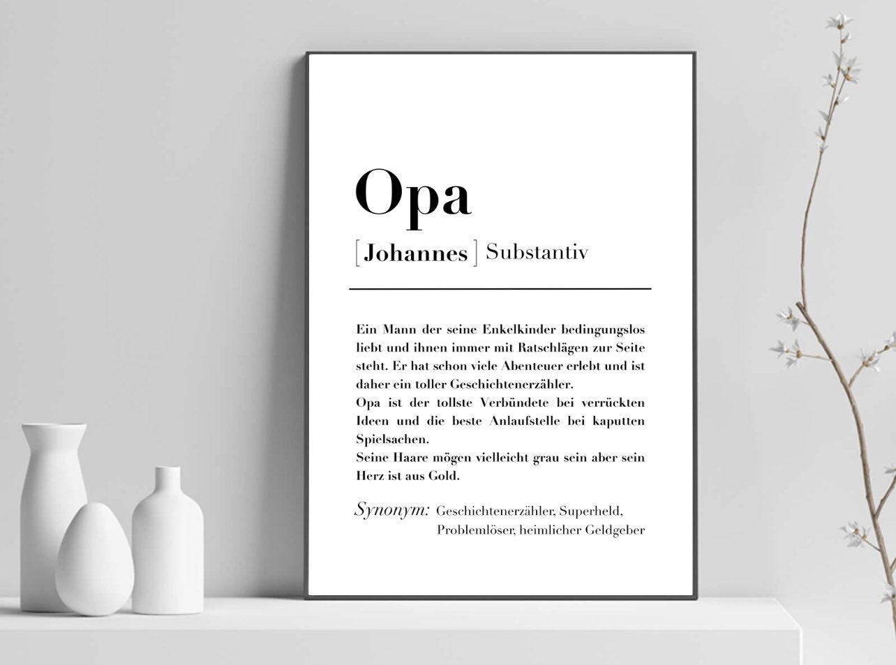 Personalisiertes Poster - Opa Definition, Opa Geschenk ...