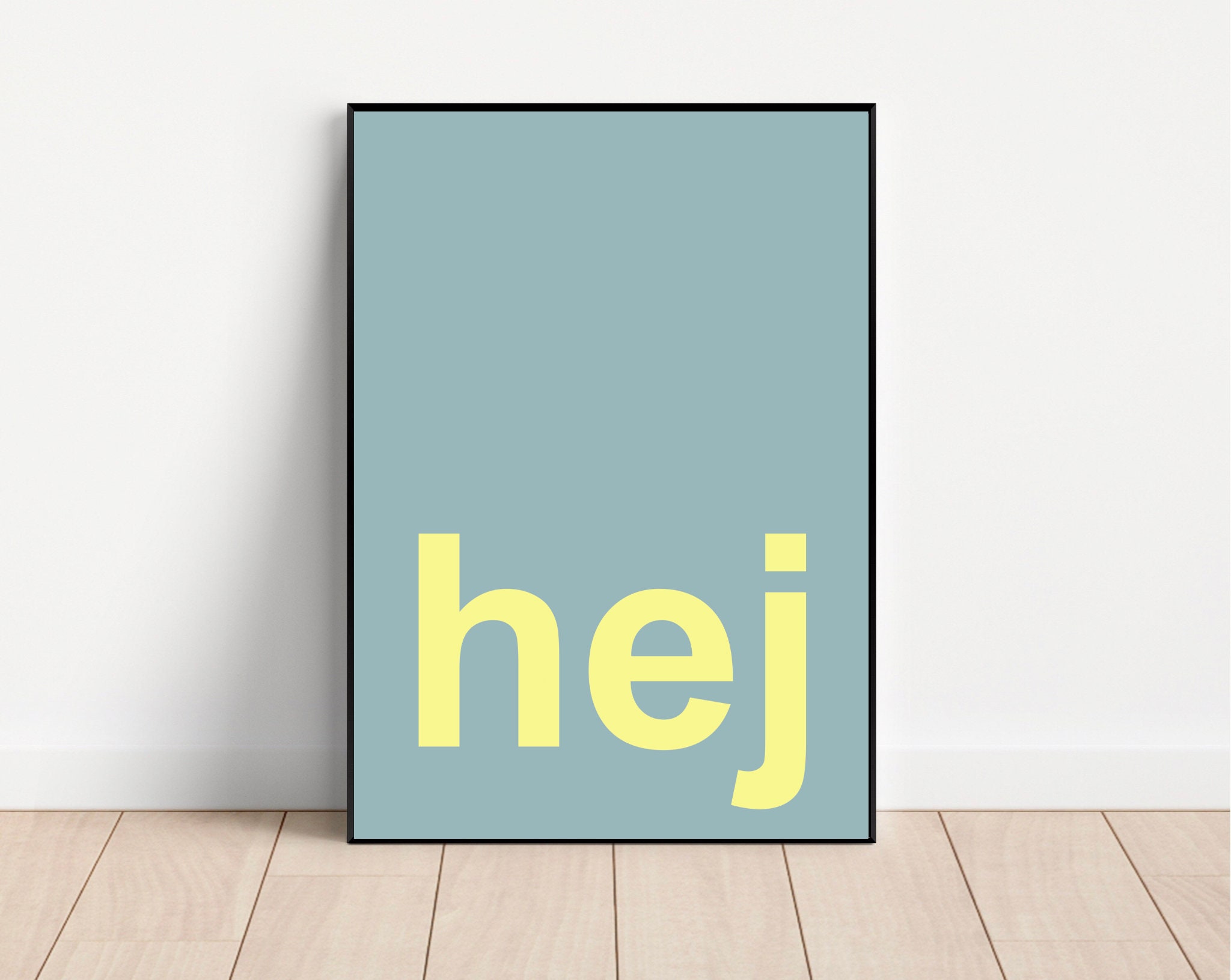 Poster Hej - türkis neon - Etsy.de