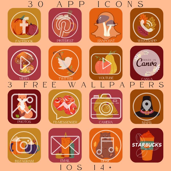 Fall App Icons - Etsy