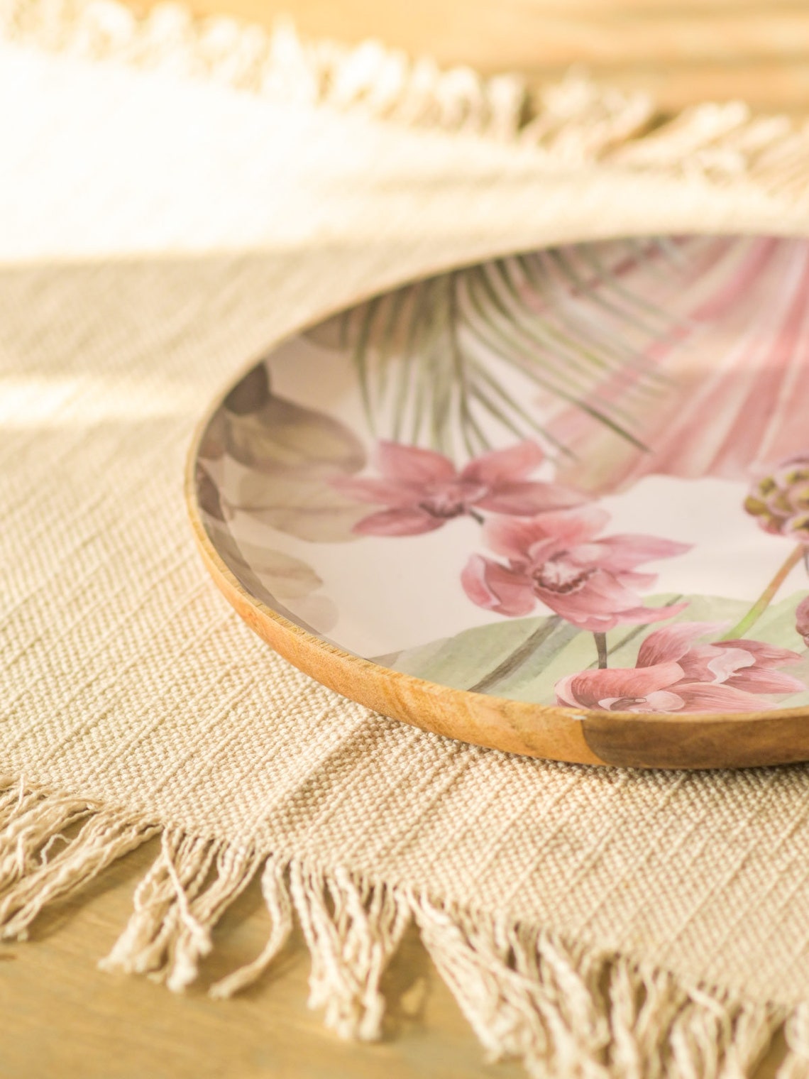 Handmade Wooden Enamel Food Safe, Decorative Dessert Platter, White ...