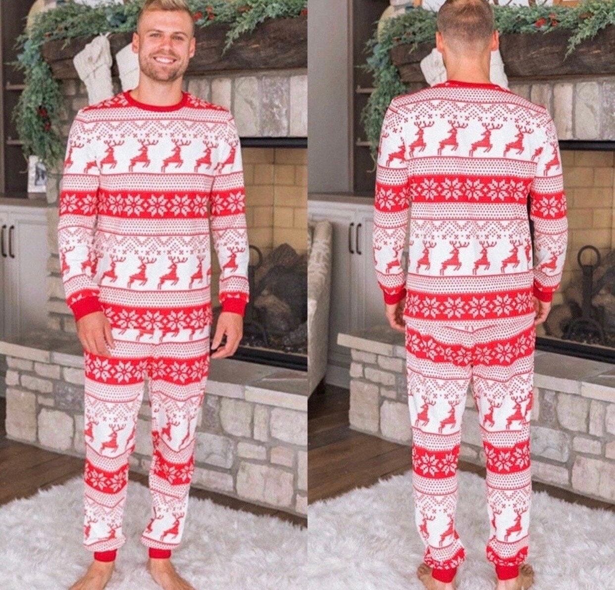 Fair Isle Family Christmas Pyjamas Family Matching Pajamas Xmas Outfit ...