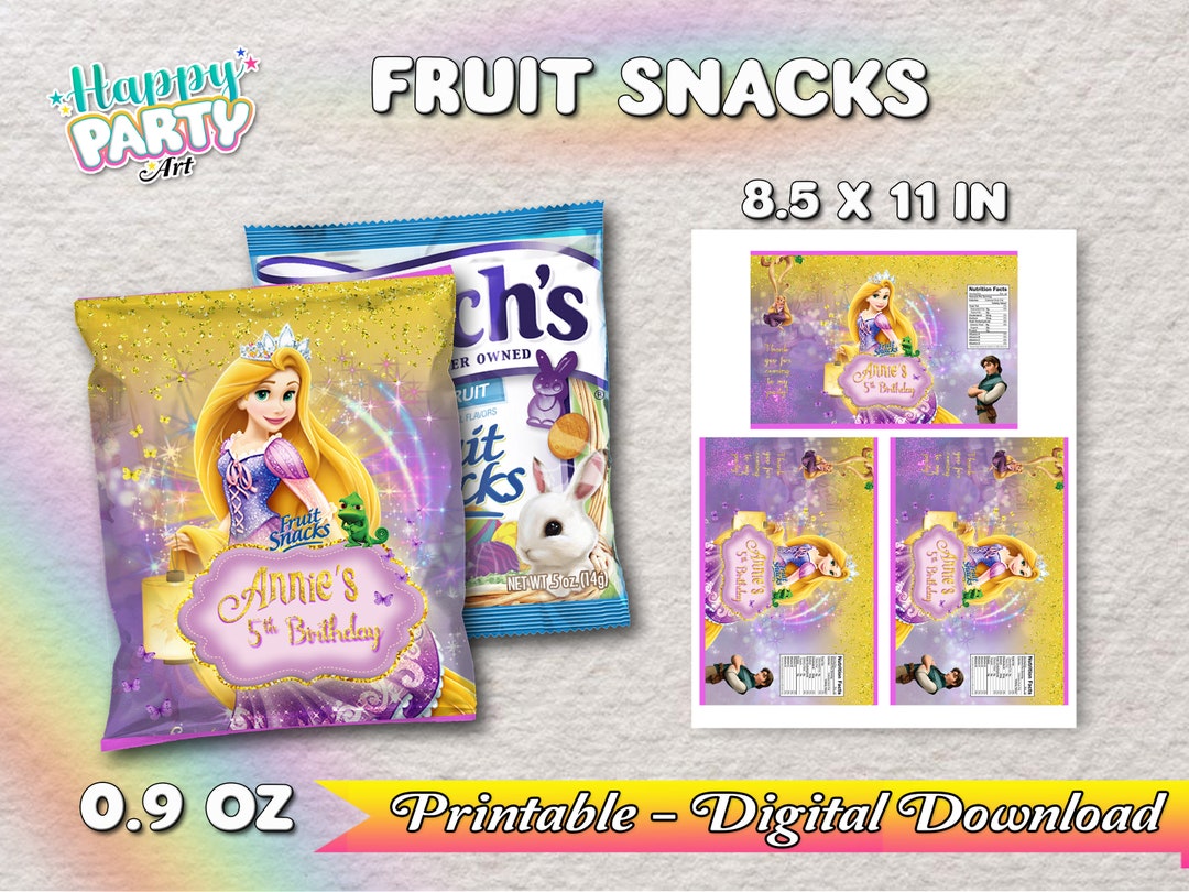 Fruit Snacks - Rapunzel - Only DIGITAL DOWNLOAD - Rapunzel Birthday ...