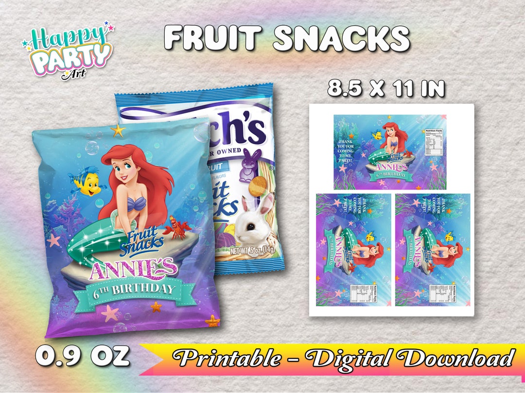 Fruit Snacks - Little Mermaid Ariel - Only DIGITAL DOWNLOAD - Little ...