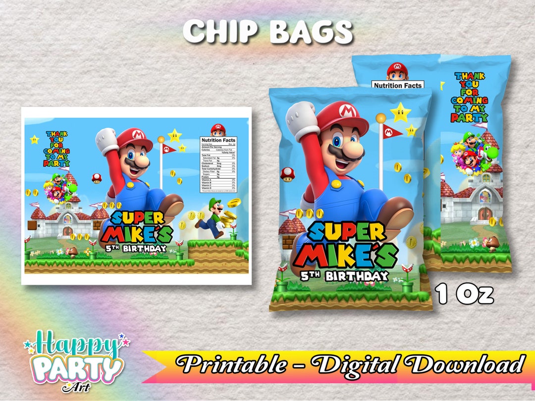 Chip Bag - Super Mario Party - Only DIGITAL DOWNLOAD for Chip Bag ...