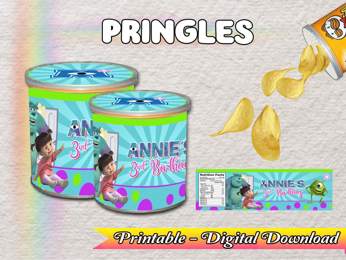 Monster Inc Party Labels 1.3oz Can of Chips Monster Inc - Etsy