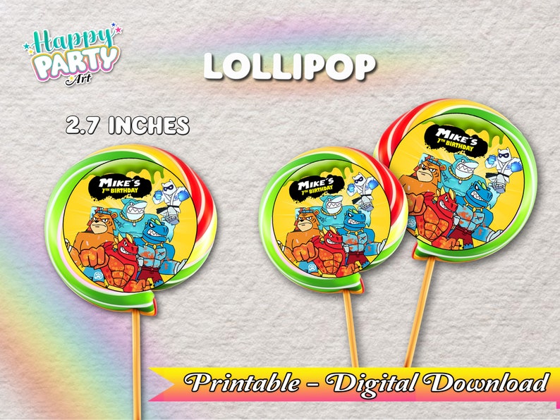 Lollipop Labels Goo Jit Zu Party Girl Only DIGITAL - Etsy