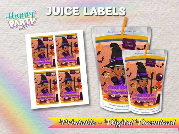 Juice Labels Gracies Corner Party Halloween Only DIGITAL - Etsy