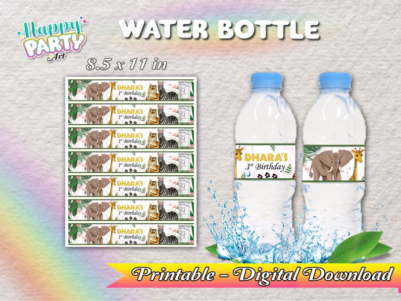 Safari 3 Pack Girl Chip Bag Bottle Safaril Lables - Etsy