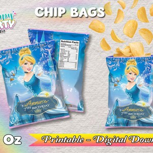 Chip Bag - Princess Cinderella - Girl - Only DIGITAL DOWNLOAD for Chip ...