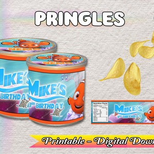 Finding Nemo Party Labels - 1.3oz Can of Chips - Finding Nemo Party ...