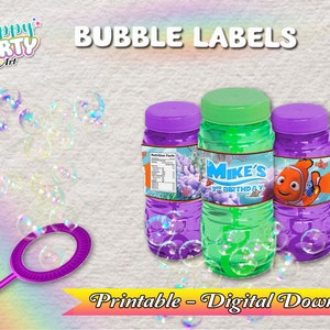 Bubble Bottle Labels Finding Nemo - DIGITAL DOWNLOAD - Finding Nemo ...