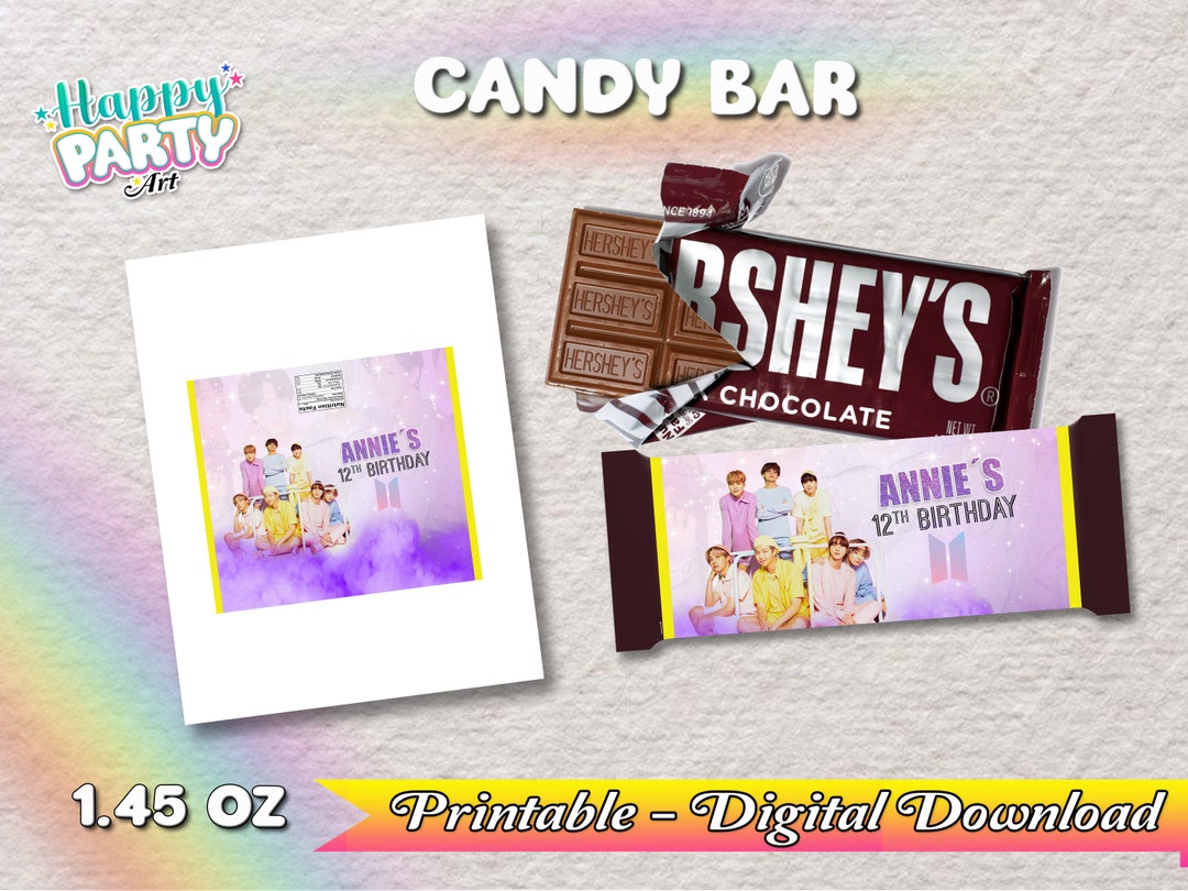 Candy Bar Bts Party Girl Only DIGITAL DOWNLOAD for Candy Bar Bts Labels ...