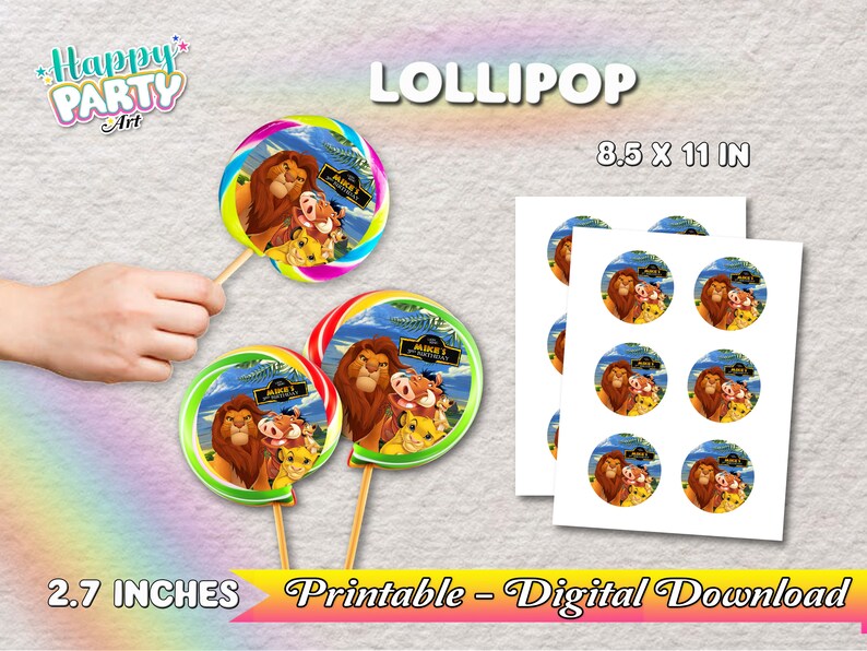 Lollipop Labels the Lion King Party Girl Only DIGITAL - Etsy