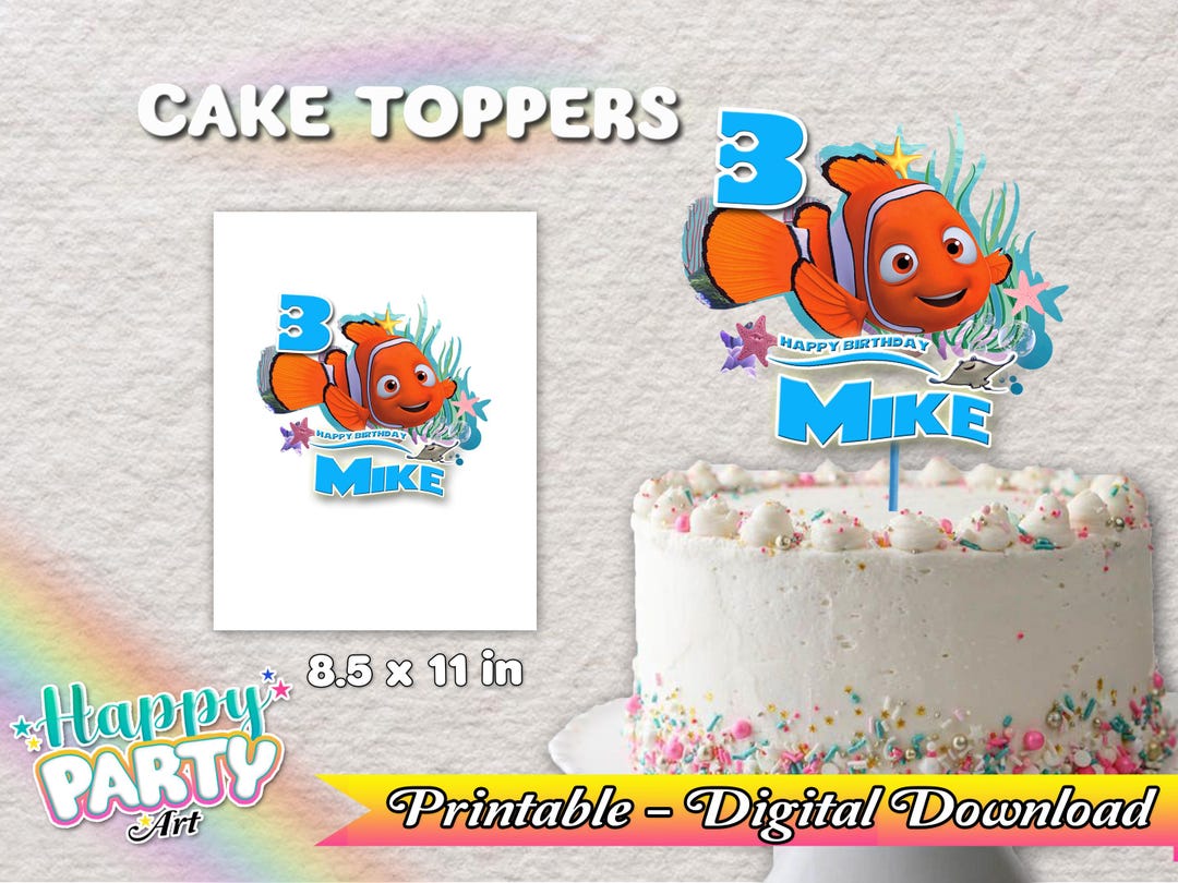 Cake Toppers - Finding Nemo - Digital Sending -DIGITAL DOWNLOAD ...