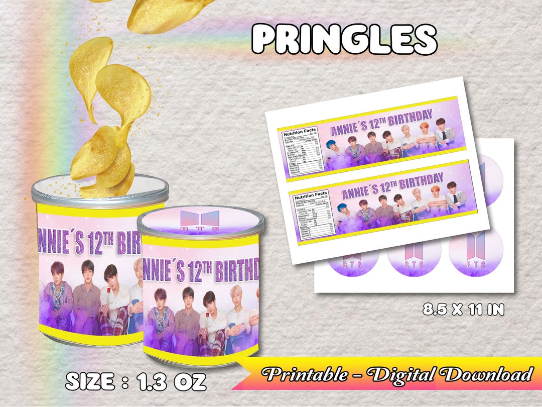 BTS Party Labels - 1.3oz Can of Chips - Bts Party Labels and Wraps ...