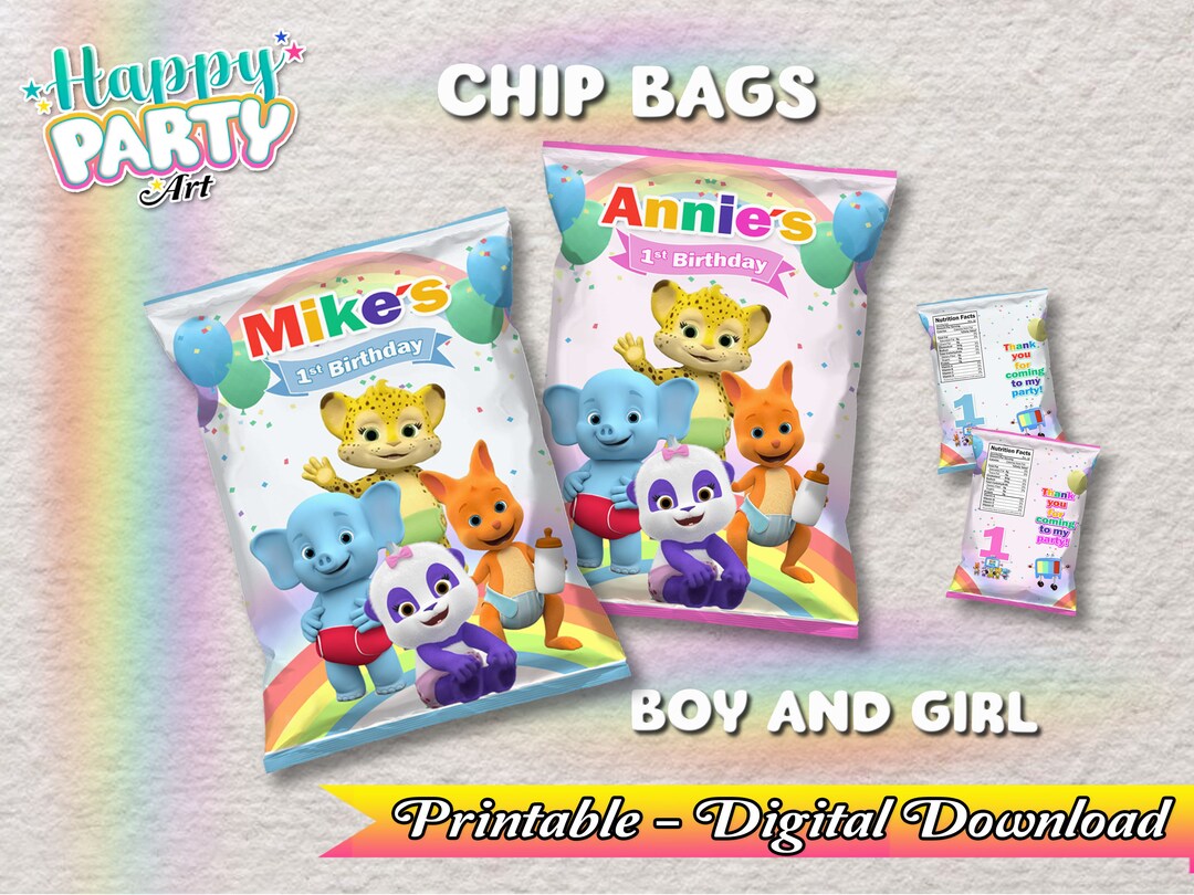 Chip Bag - Word Party - Boy and Girl- Only DIGITAL DOWNLOAD for Chip ...