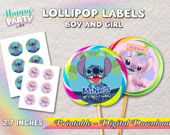 Stitch Bottle Label Labels for Birthday Party Printable - Etsy