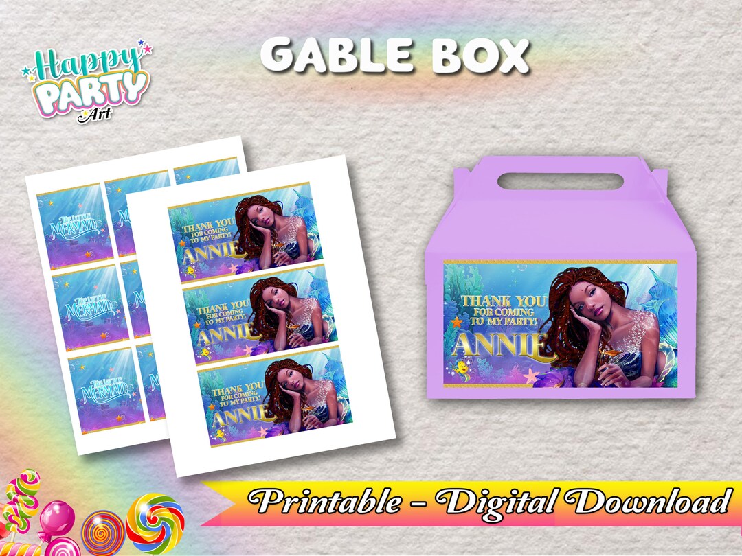 Gable Box - the Little Mermaid Party - Only DIGITAL DOWNLOAD for Gable ...