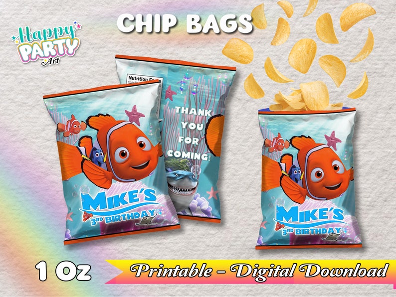 Chip Bag Finding Nemo Party Only DIGITAL DOWNLOAD for Chip - Etsy