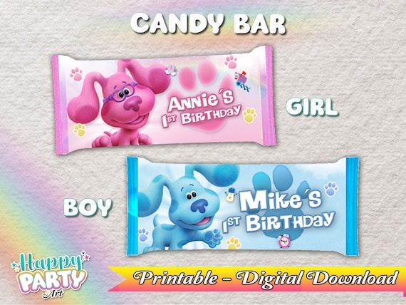 Candy Bar Blues Clues and Magenta Boy and Girl Blues Clues | Etsy