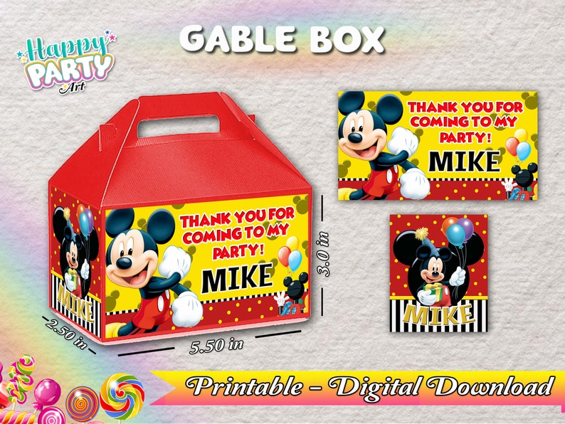 Mickey and Minnie Gable Box Boy and Girl Mickey and Minnie - Etsy