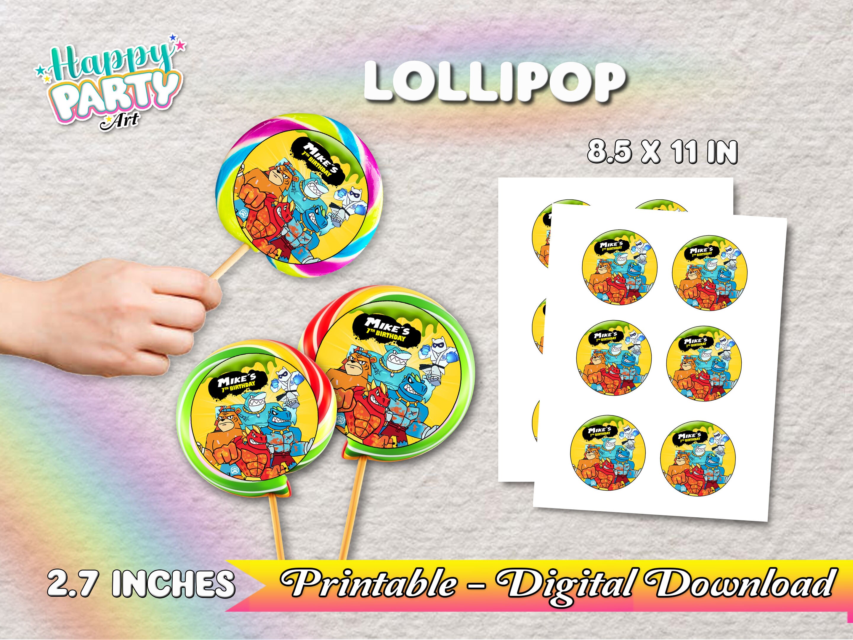 Lollipop Labels Goo Jit Zu Party Girl Only DIGITAL - Etsy Australia