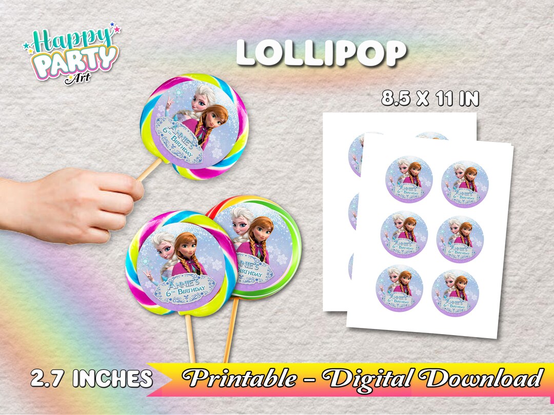 Lollipop Labels - Frozen Party - Girl - Only DIGITAL DOWNLOAD for ...