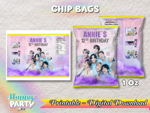 Chip Bag Bts Party Girl Only DIGITAL DOWNLOAD for Chip - Etsy
