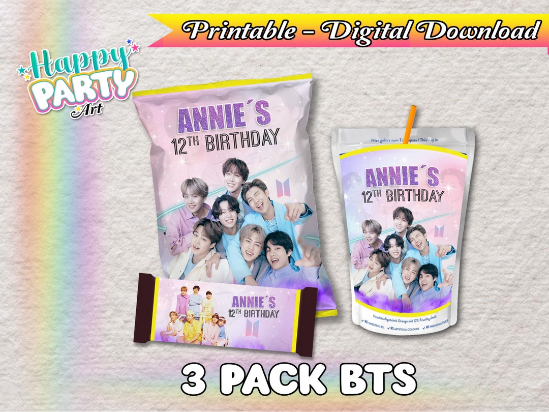 3 Pack Bts Chip Bag Juice Labels Candy Bar bts Lables - Etsy UK