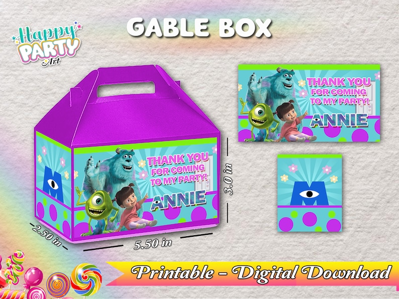 4 Pack Monster Inc Chip Bag Juice Candy Bar Gable Box - Etsy