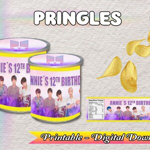 BTS Party Labels - 1.3oz Can of Chips - Bts Party Labels and Wraps ...