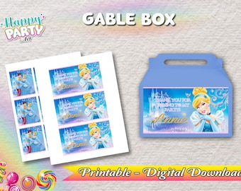 Cinderella Princess Birthday Party Chocolate Label DIGITAL DOWNLOAD ...