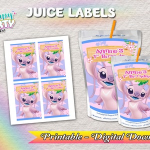 4 Pack Angel - Stitch - Girl - Chip Bag - Juice - Candy Bar - Gable Box ...