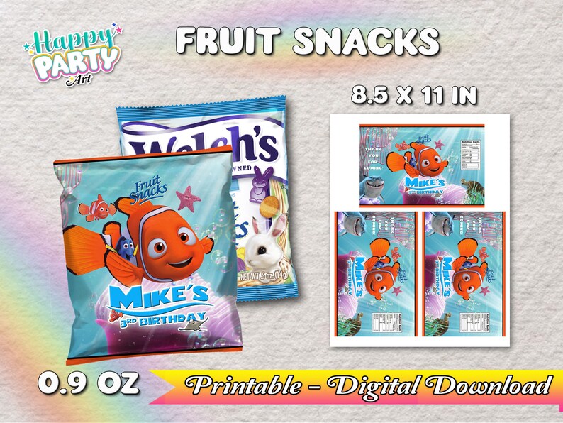 Fruit Snacks Finding Nemo Only DIGITAL DOWNLOAD Finding - Etsy
