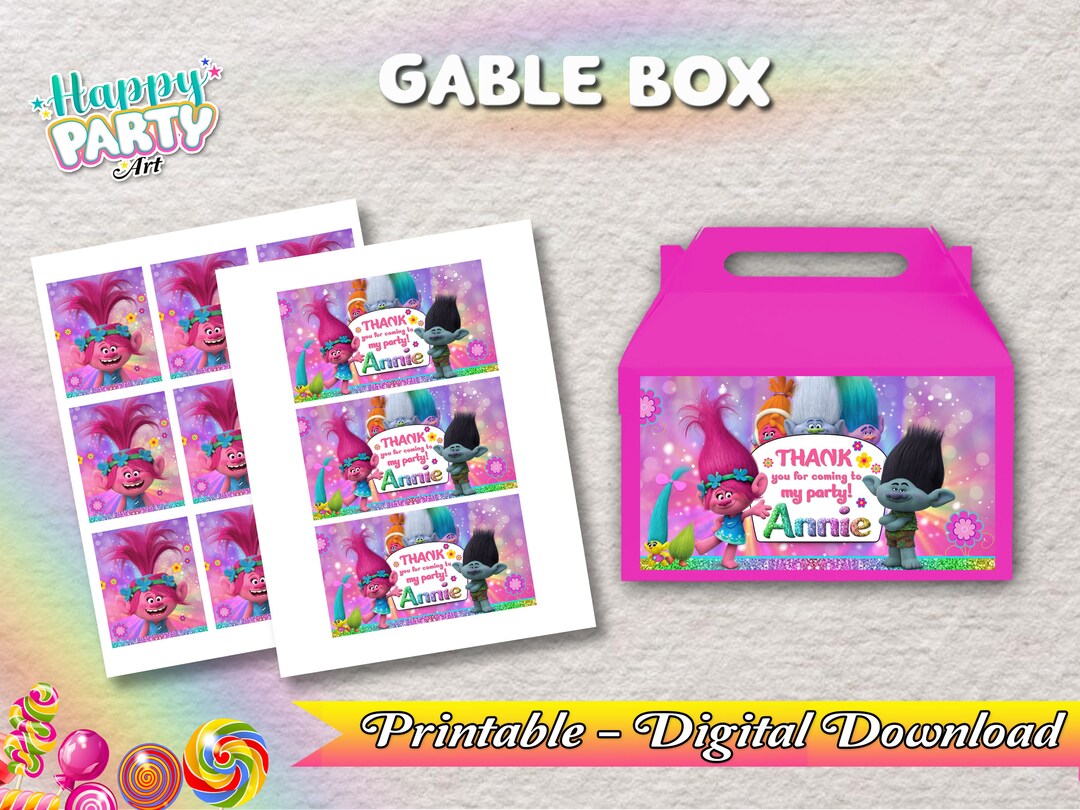Gable Box - Trolls Party - Only DIGITAL DOWNLOAD for Gable Box - Trolls ...